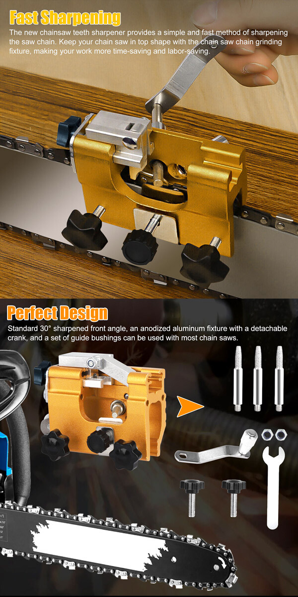 SawSharpener Chain Saw Sharpener Chainsaw Sharpening Jig Kit for 12-20" Blades | eBay