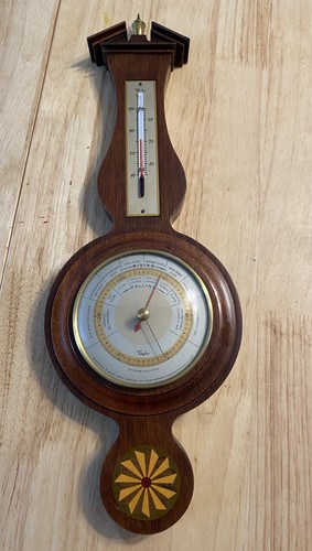 Vintage Taylor Barometer Stormoguide Thermometer 16” Wood Mahogany | eBay
