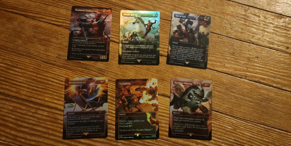 MTG Secret Lair X Marvel Deadpool Rainbow Foil Open Package Unplayed M ...