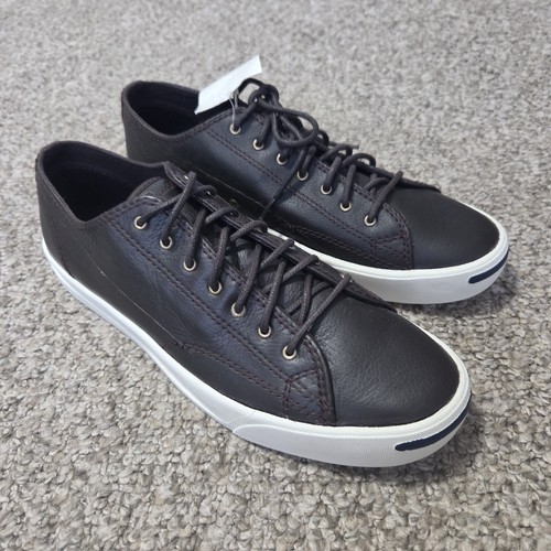 🔥 Converse Jack Purcell Low Top Brown Leather Sneakers Men's Size 8.5 ...