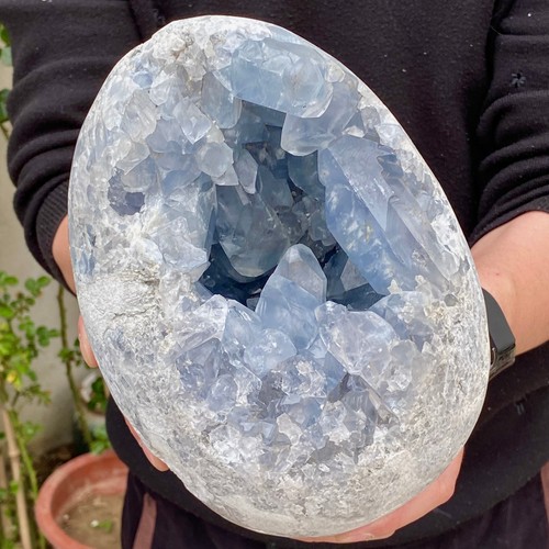 14.52LB Large Natural Blue Celestite Crystal Geode Quartz Cluster ...