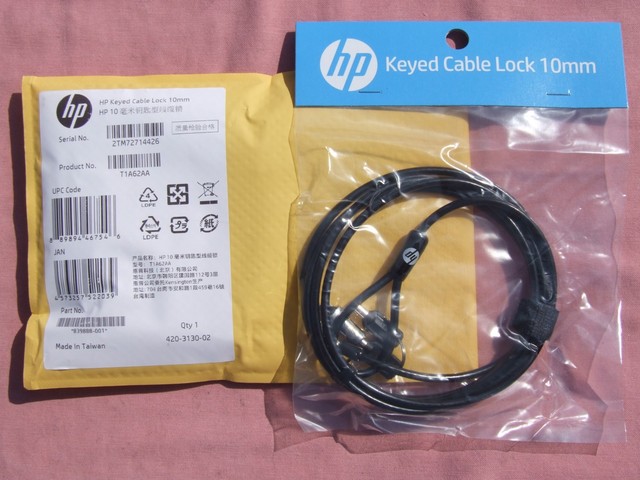 3 X HP Keyed Laptop Cable Lock 10mm T1A62AA for sale online | eBay