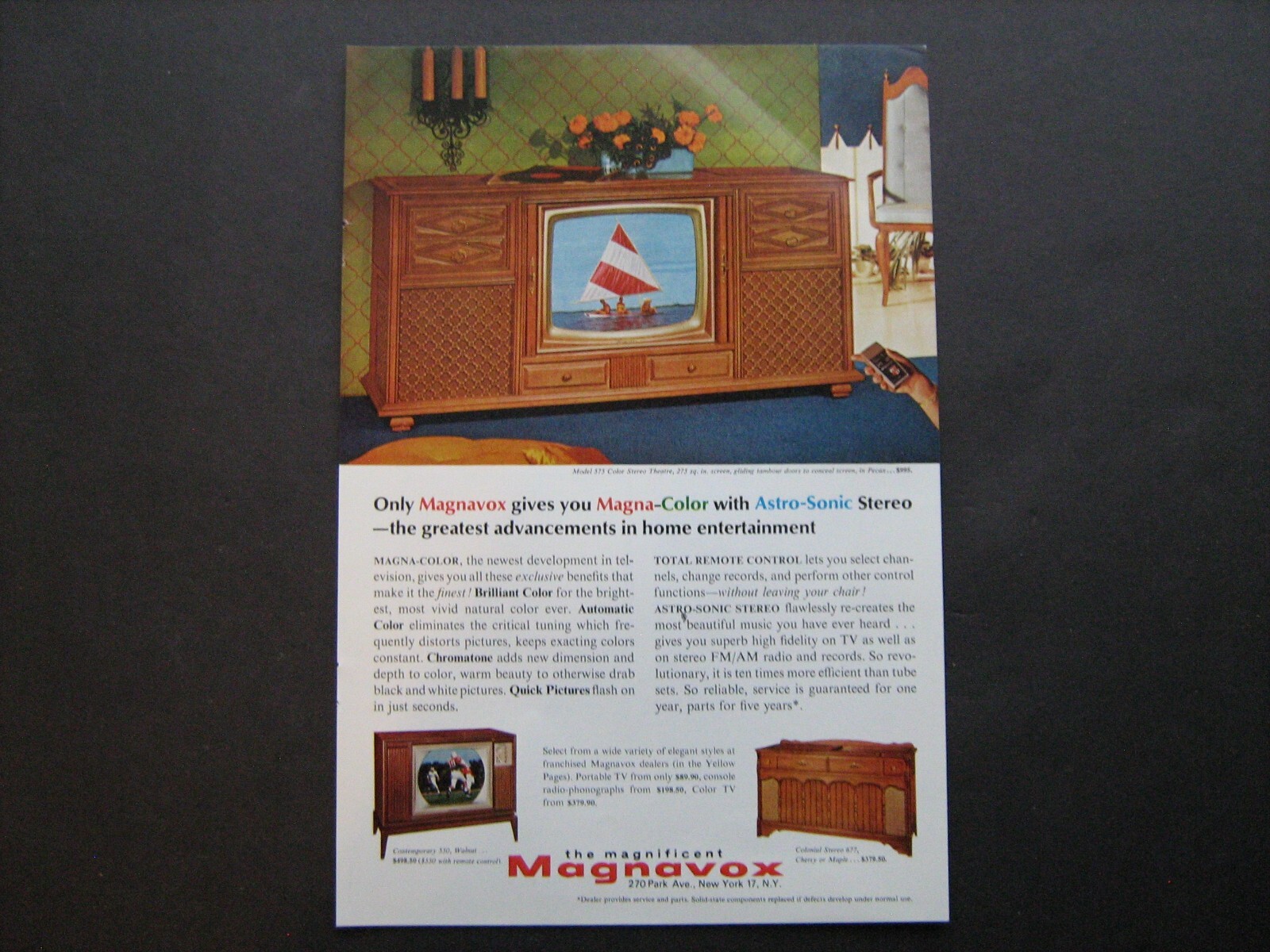 1965 Magnavox Magna-Color TV Television/Astro-Sonic Stereo--vintage ...