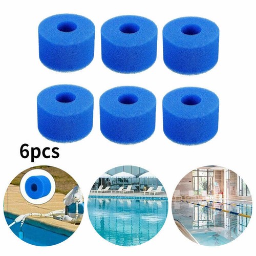 6pcs Reusable Washable Foam Hot Tub Filter Cartridge S1 Type For Intex ...