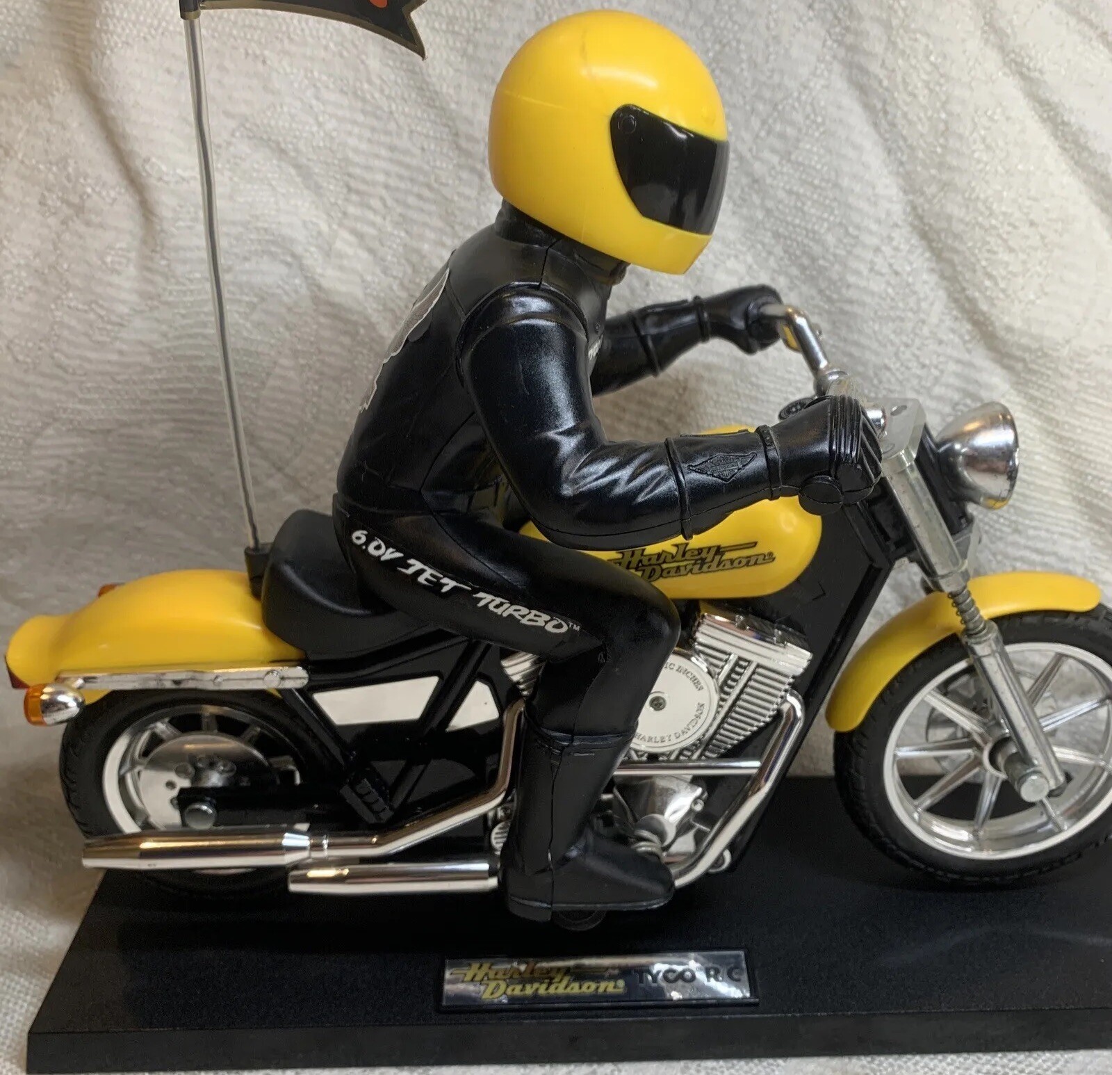 Tyco R/C Remote Control Yellow Harley Davidson Motorcycle Racer W/O ...