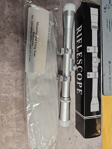 MARLIN 4X20 SILVER .22 LR .17 HMR RIMFIRE RIFLE SCOPE FITS RUGER 10/22 ...