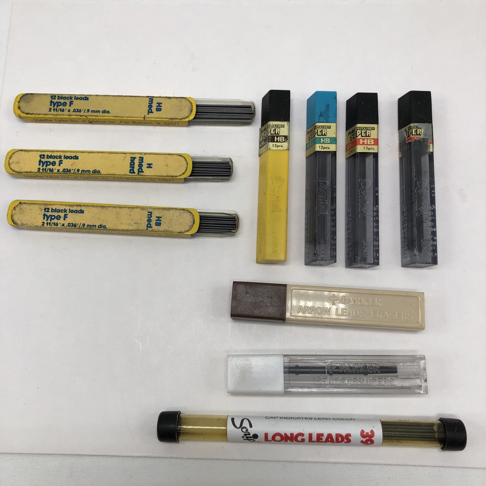Vintage Variety Lot Scripto Sheaffer Parker Pentel Eraser Lead Refills ...