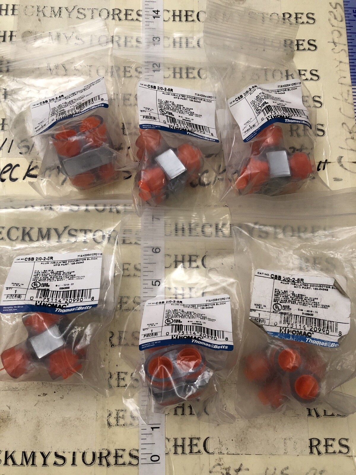 6X NEW Thomas & Betts CSB-2/0-2-5R Homac Aluminum Insulated Connector ...