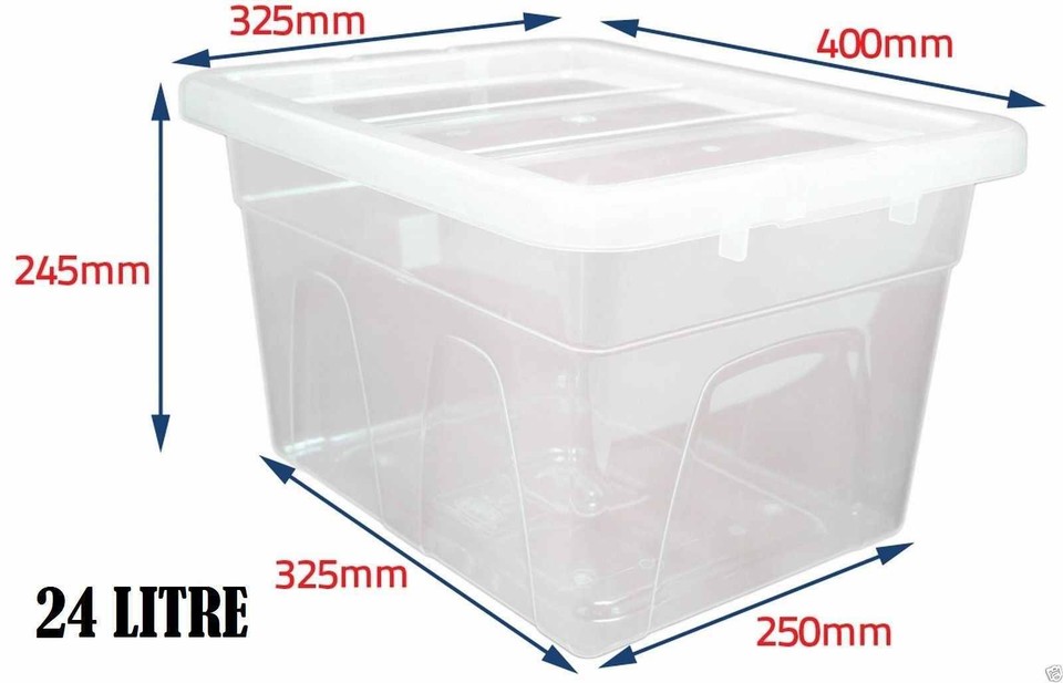 Strong Plastic Stackable Storage Box Boxes With Lid Clear Containers ...