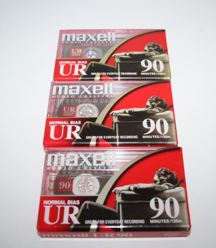 Maxell Audio Cassettes Lot Of 3 Normal Bias UR 90 Minutes New Sealed | eBay