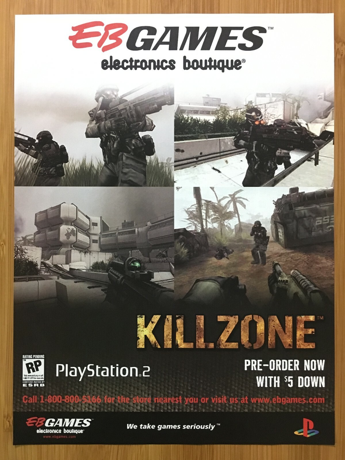 Killzone PS2 Playstation 2 2004 Print Ad/Poster Official EB Games FPS ...
