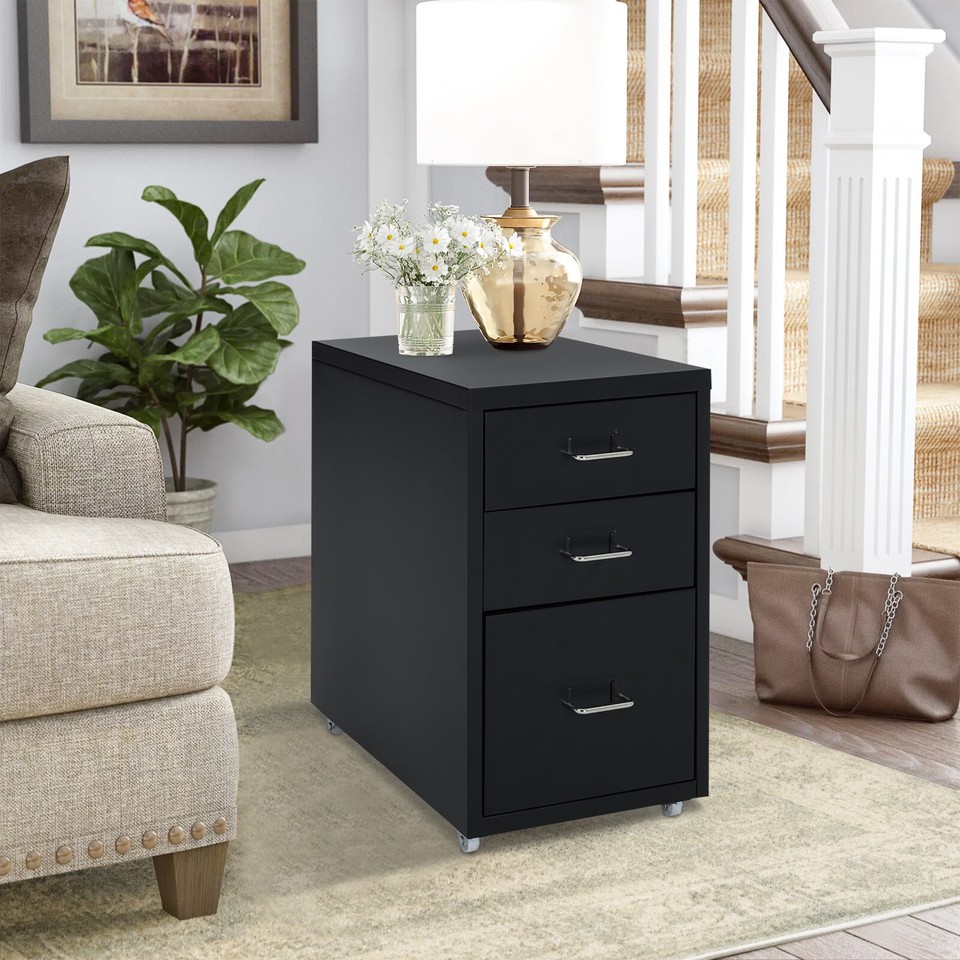 Office Home Filing Cabinet Drawer Storage Bed End Side Table Living ...