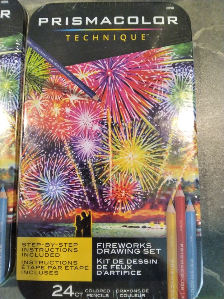 Two (24ct) Prismacolor Technique Fireworks Drawing Set Coloring Pencils ...