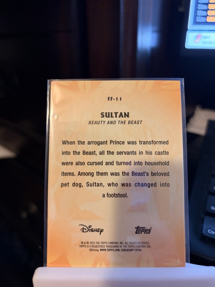 Sultan 2025 Topps Disney Wonder Furry Friends Foil Card-#FF-11 Beauty ...