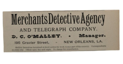 1885 Merchants Detective Agency Telegraph New Orleans Original Print Ad ...