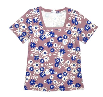 Xl Lularoe Martha Top Square Neckline Floral Fits 16/18 Ribbed | eBay