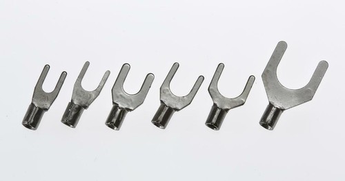 Non-Insulated Fork Crimp Electrical Terminals M3 M3.5 M4 M5 M6 M8 100 ...