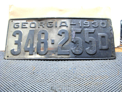 GEORGIA LICENSE PLATE 1930 348 255D RESTORABLE PLATE OR LEAVE RUSTIC | eBay