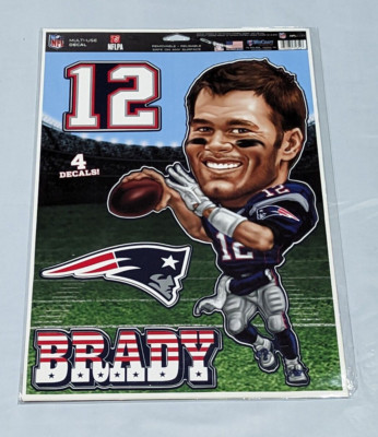 Tom Brady & Patriots Multi Use 4 Decals Stickers Measures 11" x 17 ...