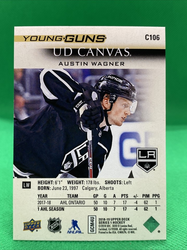 2018-19 Upper Deck Canvas #C106 Young Guns Austin Wagner RC | eBay