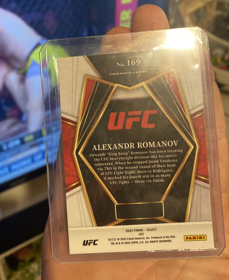 Alexandr Romanov UFC 2022 Panini Select Premier Silver Prizm RC Rookie ...