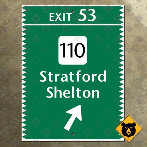 Connecticut Merritt Parkway Stratford Shelton exit 53 highway road sign ...
