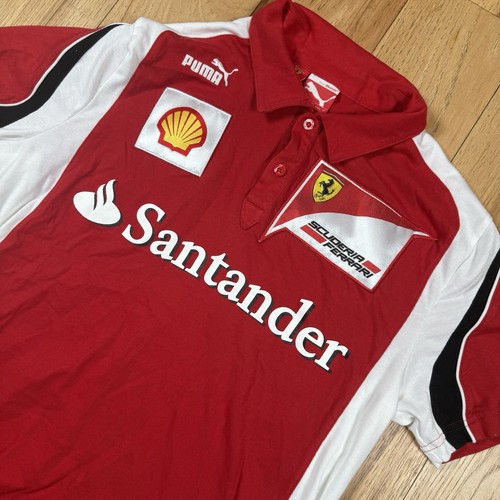 Puma & Scuderia Ferrari Red Polo Shirt Mens Small Santander Pirelli | eBay
