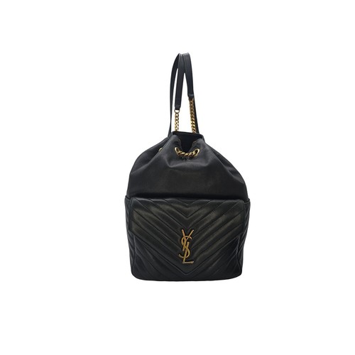 SAINT LAURENT YSL MONOGRAM JOE BACKPACK IN BLACK LAMBSKIN | eBay