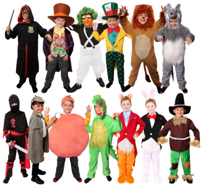 BOYS BOOK CHARACTER COSTUMES WORLD BOOK DAY CHILDS FANCY DRESS PARTY ...