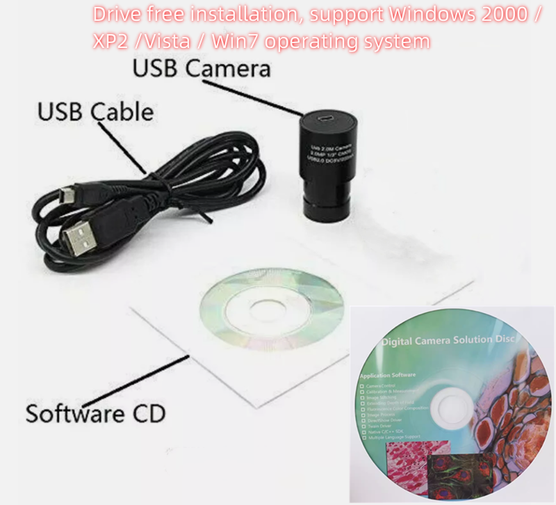 LED Monocular Biological Microscope 2000X USB Camera Digital Microscope ...