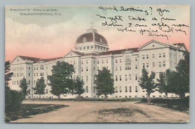Trinity College—Washington DC Hand Colored Antique Postcard—Catholic ...