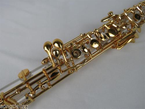 Great concert Crystal tube body semiautomatic oboe gold plating C key ...