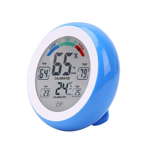 Round Temperature And Humidity Alarm Clock Digital Shape Indoor ...
