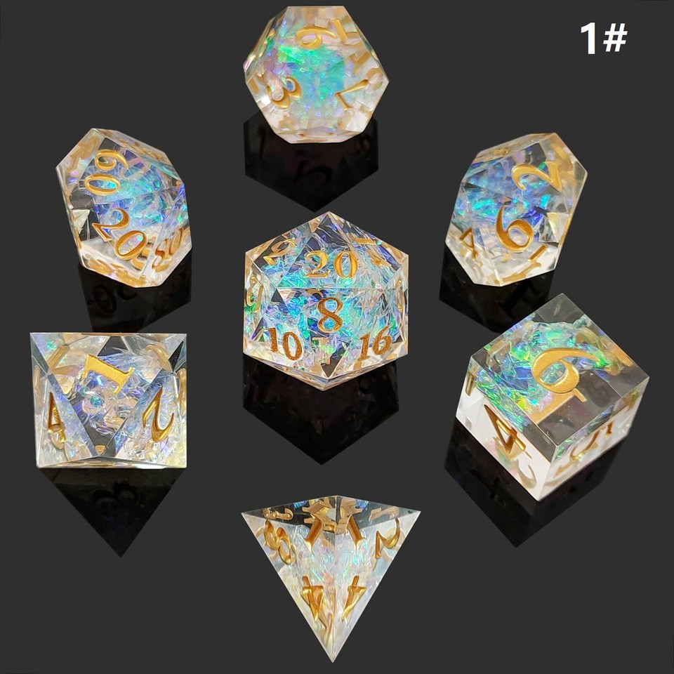 7 Dice Set Poly Dice Set Transparency series For RPG Games D&D PST Role Playing | eBay