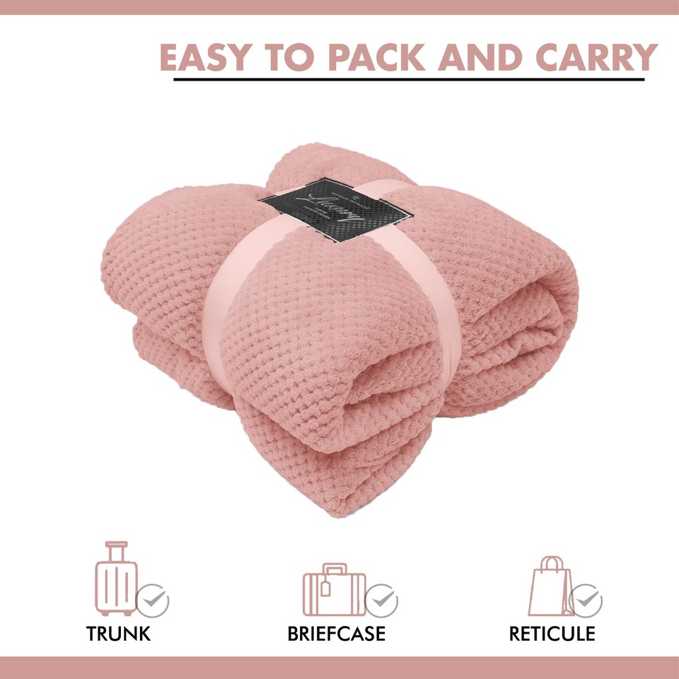 Luxury Popcorn Throws Double & King Size Cuddly Cosy Warm Blanket For ...