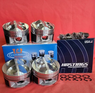 84mm High Compression YCP Pistons + Hastings Rings Honda Acura B20 FULL ...