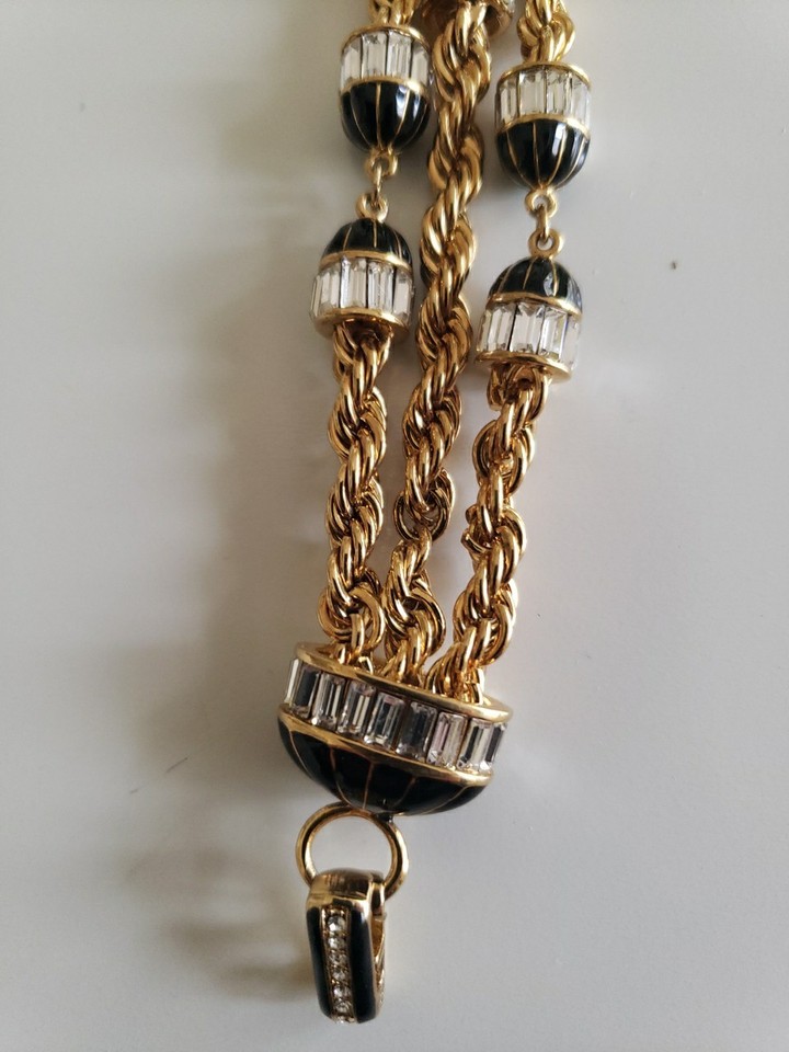 Rachel Zoe Jet Enamel & Swarovski Crystals Bracelet...( Reserved For ...