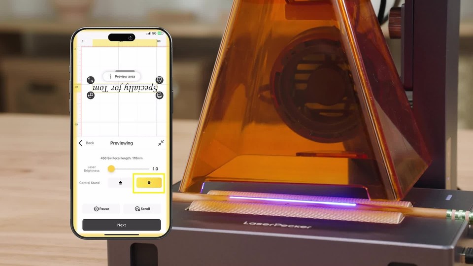 Laser Rotary Roller For LaserPecker LP2 Laser Module Rotary Cylindrical ...