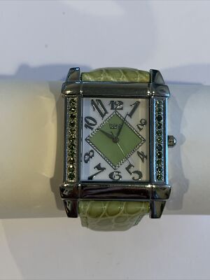 Light Green Square Bürgi Watch B0016 3ATM Water Resistant NEED BATTERY ...