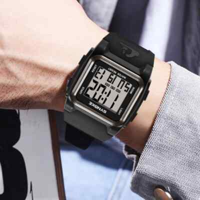 SYNOKE Men's Digital Watch Big Numbers Easy to Read 5ATM Waterproof ...
