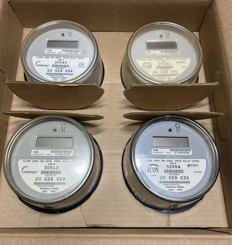 Lot of 4 Itron CL200 240V 3W 60Hz FM2S KH1.0 TA30A WATTHOUR METER | eBay
