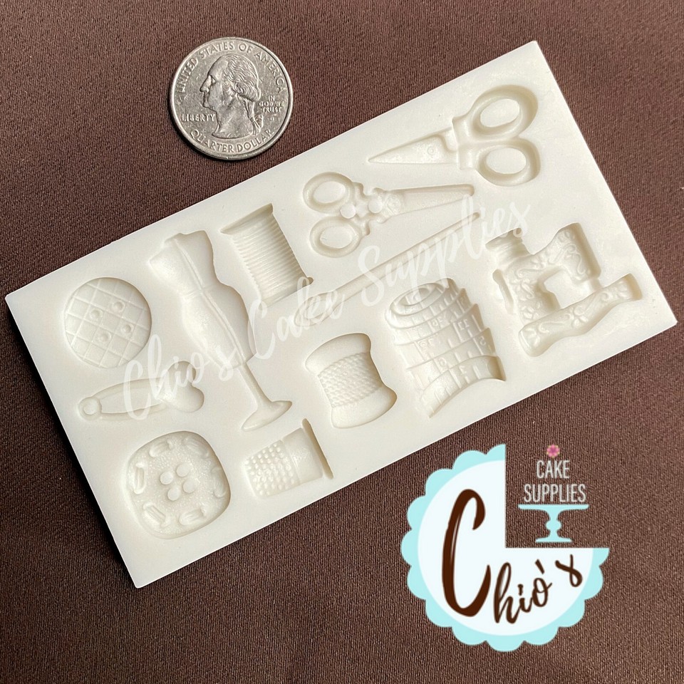 Tailor sewing / mannequin, scissors, sewing machine silicone mold, 12 ...