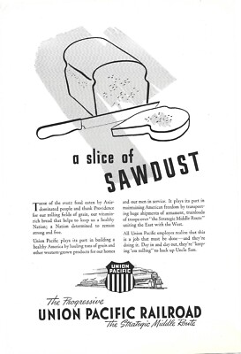 1942 Union Pacific Railroad Vintage Print Ad WWII World War 2 WW2 Train ...
