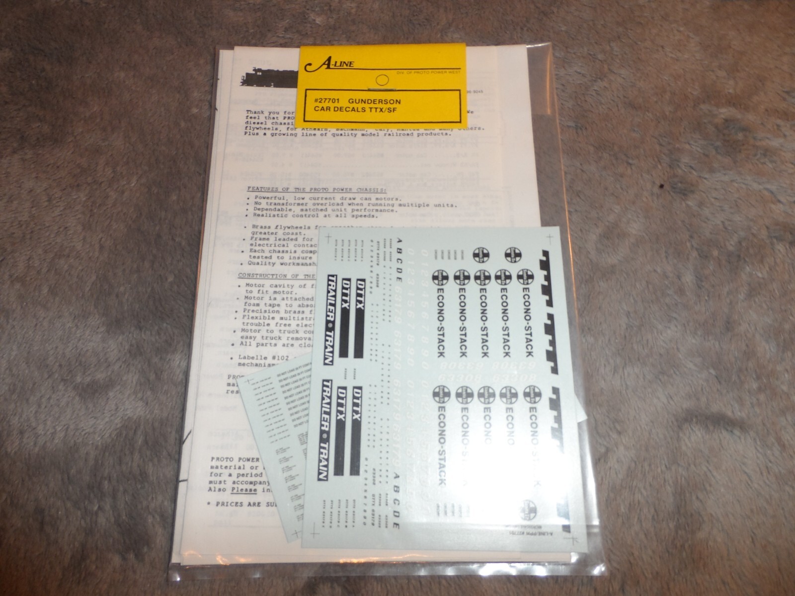 A-LINE HO SCALE GUNDERSON CAR DECALS TTX/SF # 27701 1 PKG. (SD) | eBay