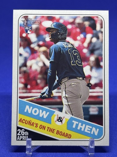 2018 Topps Heritage Ronald Acuna Jr Now & Then Rookie RC #NT-14 | eBay