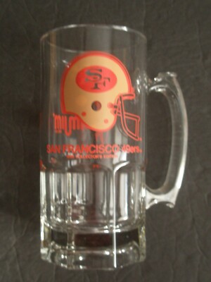 SAN FRANCISCO 49ers LARGE Heavy Glass Slim Jim Mug 1990 32 ounce oz. | eBay