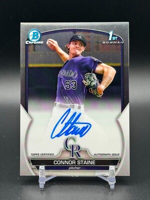 Connor Staine - 2023 Bowman Chrome - Chrome Prospect 1st AUTO ...