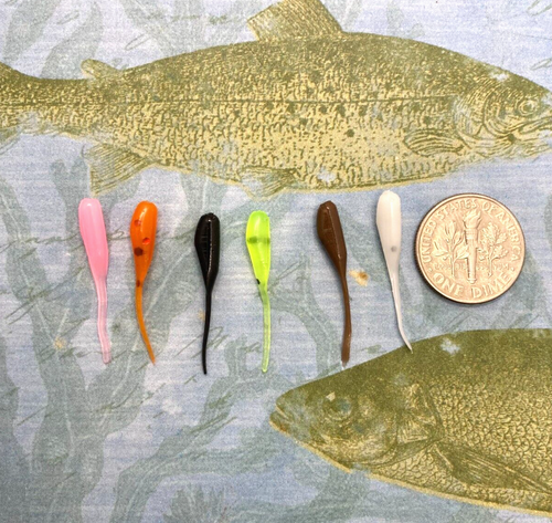 120 Jigs-6pkgs-1" Multi-Color Mini Baits Fishing Crappie Ice Soft ...