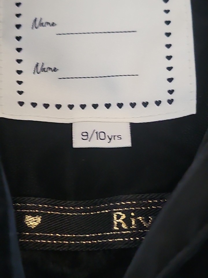 River Island Girls Black Coat Size 9-10, Excellent Condition Barely ...