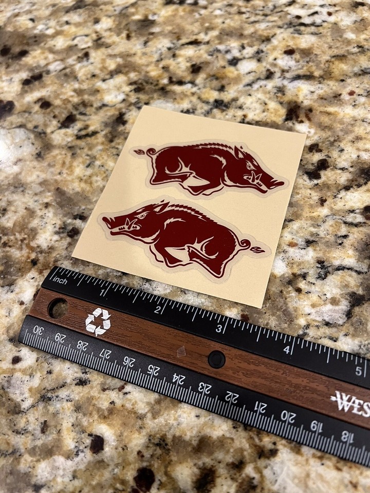 Arkansas Razorbacks RED CHROME Mini Helmet Side Logos Decal Set SEC | eBay